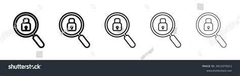 Security Scan Icon Symbol Mark Outline Stock Vector Royalty Free 2611075011 Shutterstock