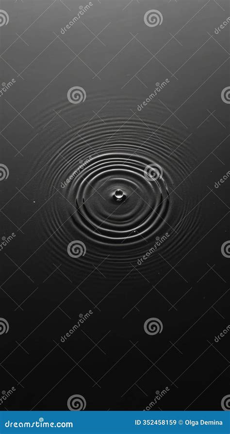 Water Drop Creating Concentric Ripples On Dark Liquid Surface Stock Image Image Of Ripple