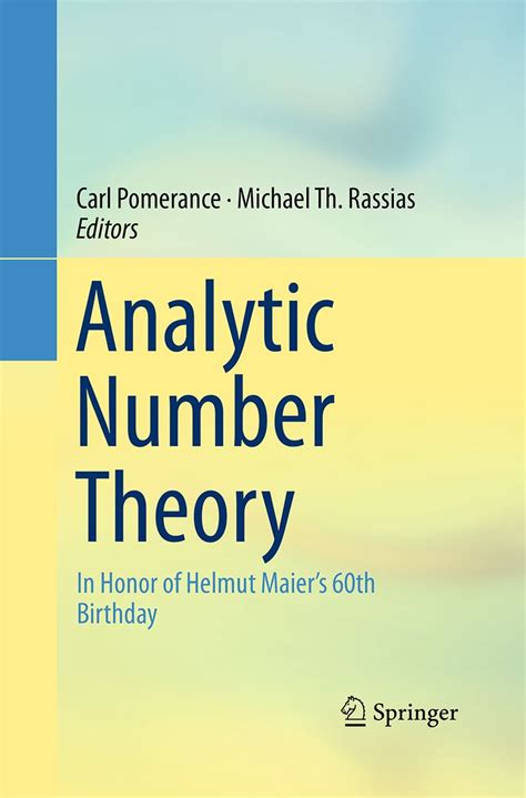 Analytic Number Theory Taschenbuch 978 3 319 35551 1 Thalia