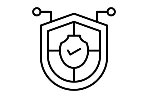 Cyber Security Shield Line Icon Design Graphic By Atifabce · Creative Fabrica