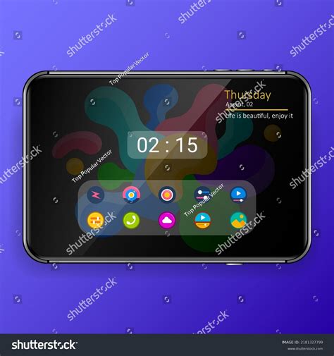 Home Screen Mobile Application User Interface Stock Vector Royalty Free 2181327799 Shutterstock