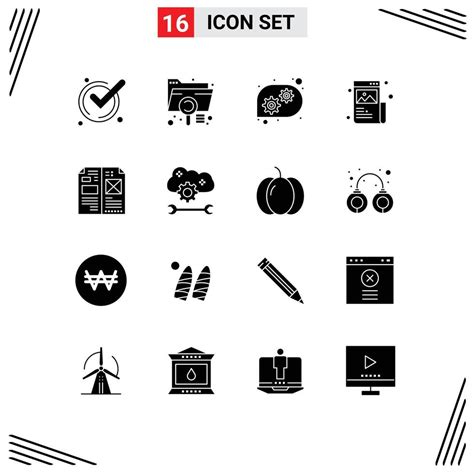 Stock Vector Icon Pack Of 16 Line Signs And Symbols For Book Graphic