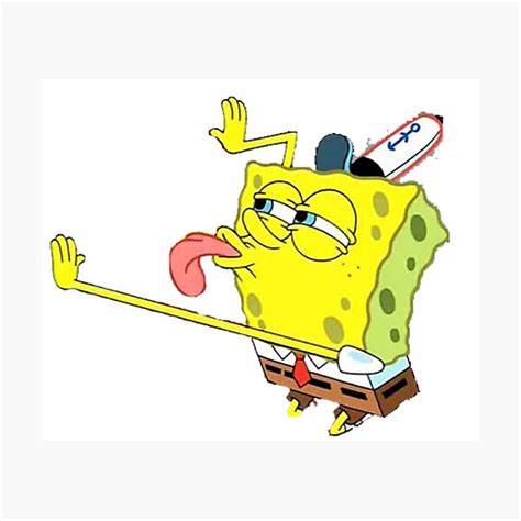Spongebob Licking Wall Art Redbubble