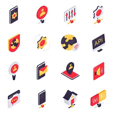 Premium Vector Set Of Communication Isometric Icons
