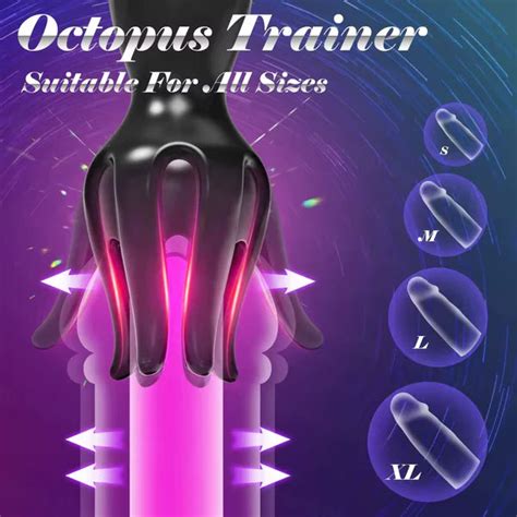 Octopus Tentacle Penis Trainer Vibrator Glans Stimulator With 10 Vibra