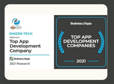 Emizentech Listed As Top App Development Companies 2021 Businessofapps