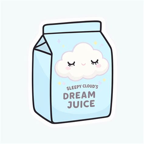 Cute Sleepy Cloud With Stars And Dream Big Phrase Sticker Playground
