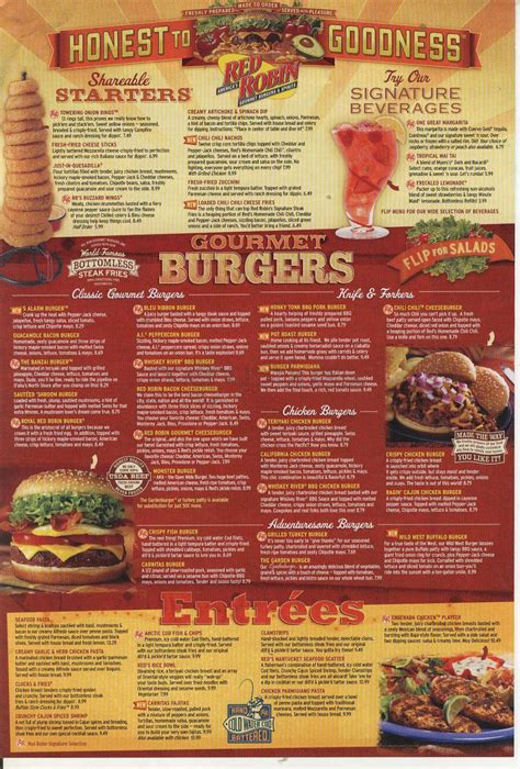 Menu Of Red Robin Gourmet Burgers In Madison Wi 53704