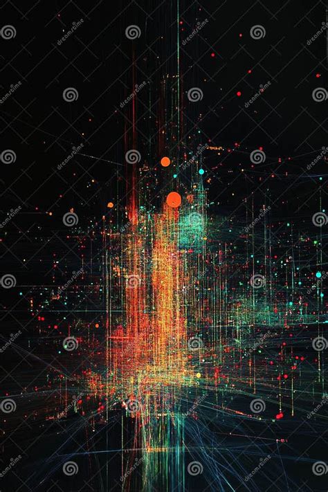 Abstract Conceptual Representation Of Connected Data Points In A