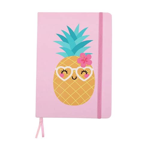 Kookie Pineapple A5 Notebook Pink Pink The Warehouse
