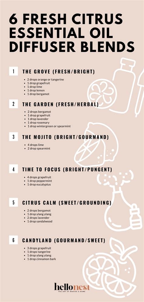 A Guide To Citrus Essential Oils 6 Sunny Citrus Diffuser Blends Hello Nest