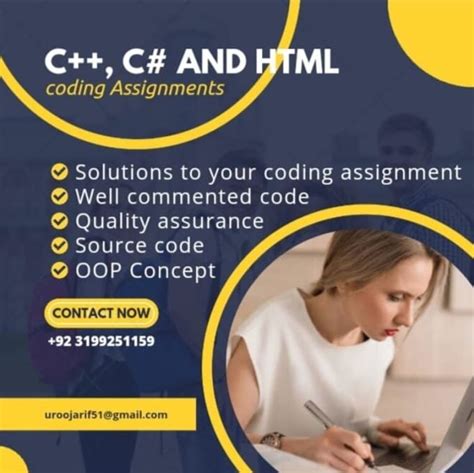 Do Csharp Cplusplus And Html Coding Assignments By Uroojarif51 Fiverr