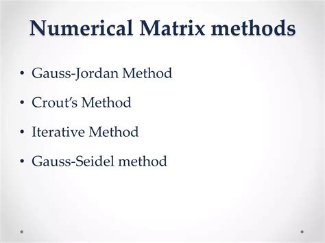 Crout S Method For Solving System Of Linear Equations PPTX