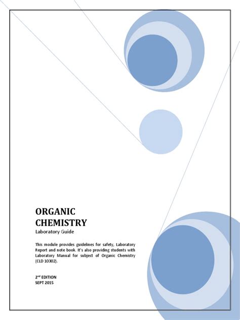 Organic Chemistry Laboratory Manual Guidelines For Safety Laboratory