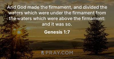 Genesis 17 And God Made The Firmament And Divided The Waters Which