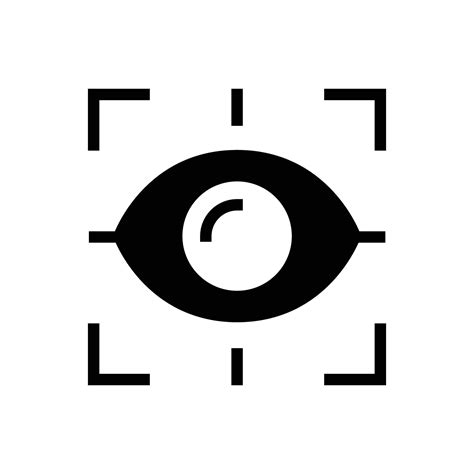 Eye Scan Icon Simple Solid Style Visual Identity Focus View Vision