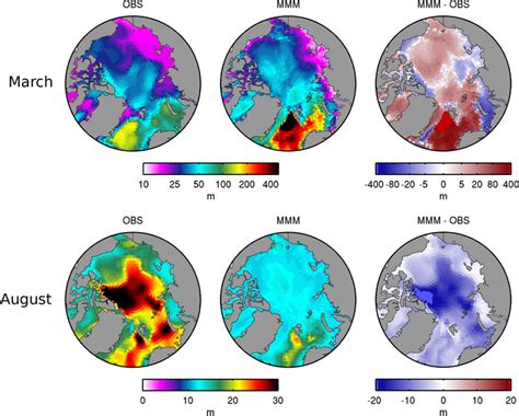 Arctic Mixed Layer Depth For March Top And August Bottom In The Download Scientific