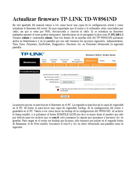 Actualizar Firmware Tp Link Td W8961nd Descargar Gratis Pdf Point And Click Enrutador