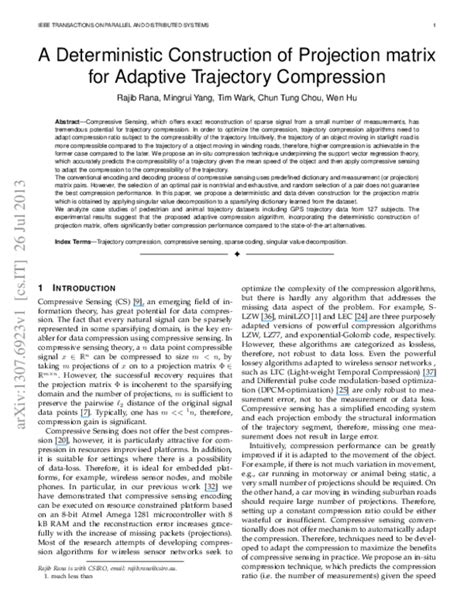 Pdf A Deterministic Construction Of Projection Matrix For Adaptive