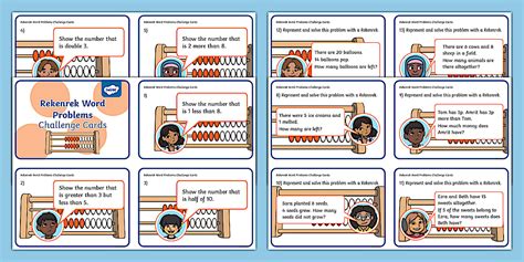 👉 Rekenrek Cards Word Problems Challenge Twinkl Maths Ks1