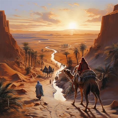 Premium Photo Camel Traveling Sahara Desert Landscape