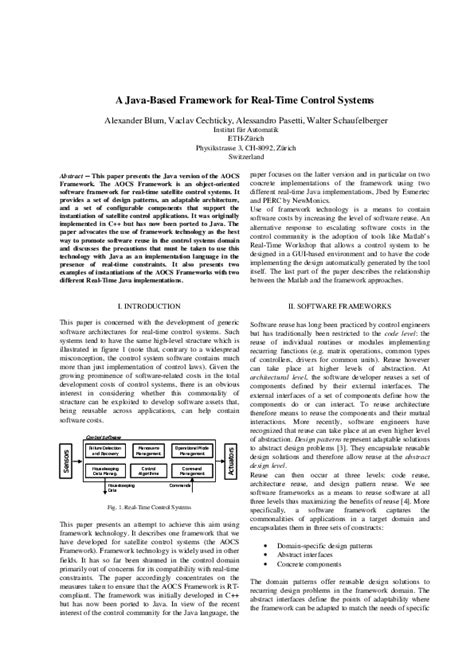 Pdf A Java Based Framework For Real Time Control Systems