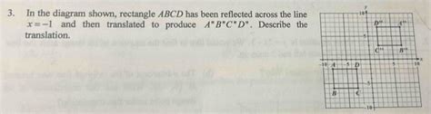 solved 3 in the diagram shown rectangle abcd has been reflected