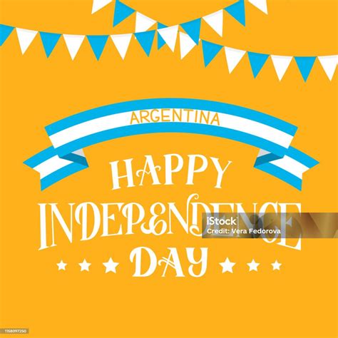 행복 아르헨티나 독립 기념일 손 문자입니다 축하 타이포그래피 포스터 인사말 카드 배너 전단지 Tshot 등을위한 벡터 템플릿을