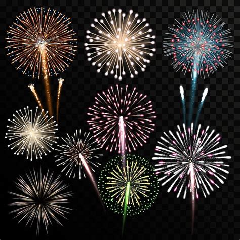 Premium Vector Big Set Of Isolated Vector Fireworks