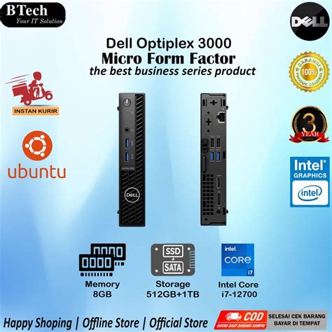 Jual Dell Optiplex 3000 Micro Intel Core I7 12700 8GB 512GB SSD 1TB DOS PC Shopee Indonesia