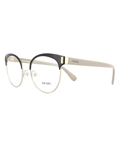 Prada Glasses Frames Pr63tv Dho1o1 Brown Pale Gold 50mm Mens Metal