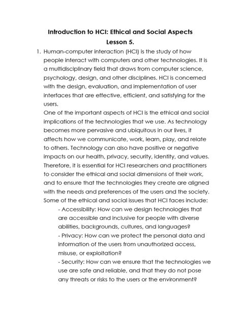 Ethical Considerations In Hci Design Pdf Humancomputer Interaction