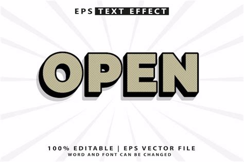 Premium Vector Open Text Effect Editable Template