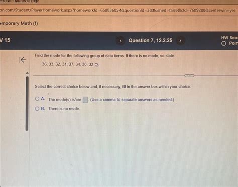 Solved Find The Mode For The Following Group Of Data Items Chegg