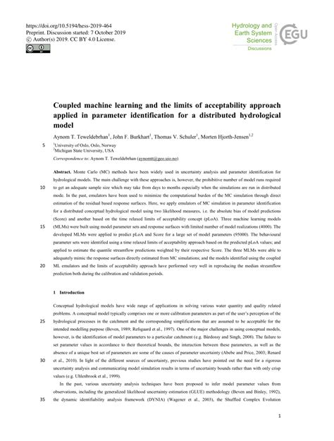 Pdf Coupled Machine Learning And The Limits Of Acceptability Approach Applied In Parameter