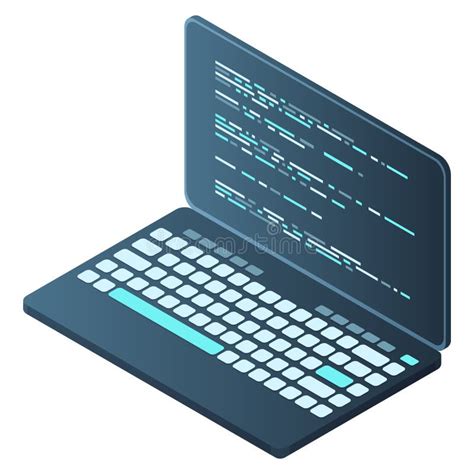Isometric Laptop 3d Isometric Laptop Computer Abstract Programming Language And Program Code