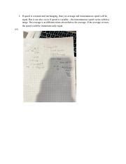 Prelab 2 Docx 1 If Speed Is Constant And Unchanging Then Yes Average And Instantaneous Speed