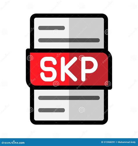 Skp File Type Flat Icons Document Files Format Graphic Design Outline Icon Stock Vector