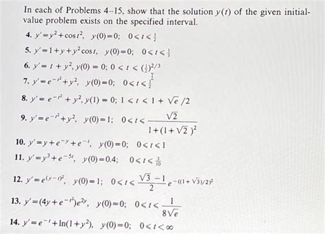 Solved In Each Of Problems Show That The Solution Y T Chegg Com