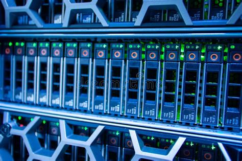 The Server Room Tells The Computer Server That Is Working Continuously Convey The Power And