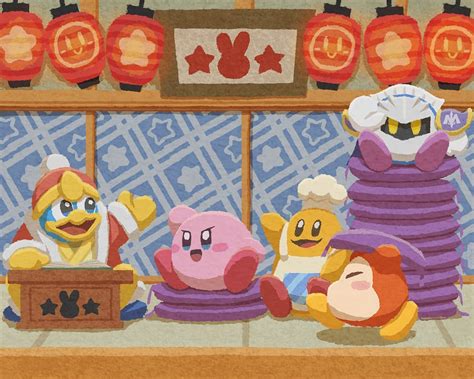Kirby Meta Knight Waddle Dee King Dedede And Chef Kawasaki Kirby