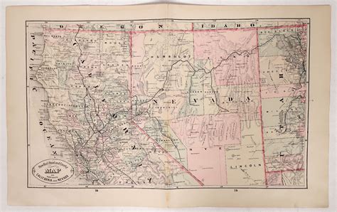 Railroad Map Of Northern California And Nevada C1885 191743