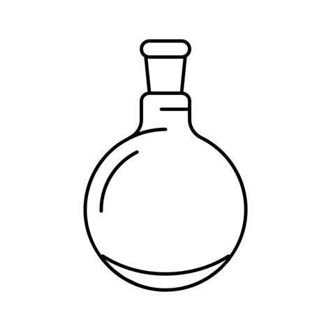 Round Bottomed Flask Chemical Glassware Lab Line Icon Vector Illustration 21142617 Vector Art At