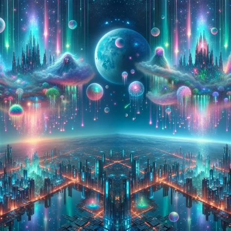 Neon Auroras In A Surreal Parallel Universe Ai Art Generator Easy