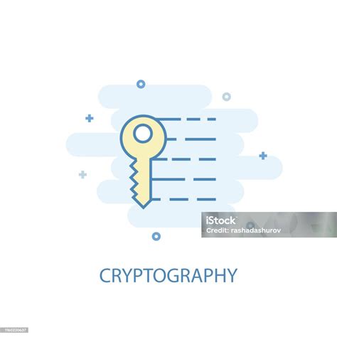 Cryptography Concept Line Icon Simple Element Illustration Stock
