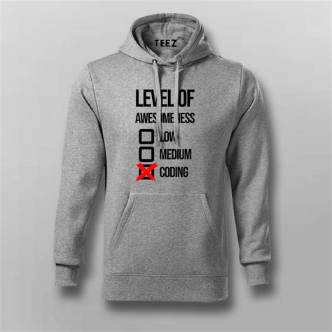 Level Of Awesomeness Low Medium Coding Funny Programmer Hoodies For Me