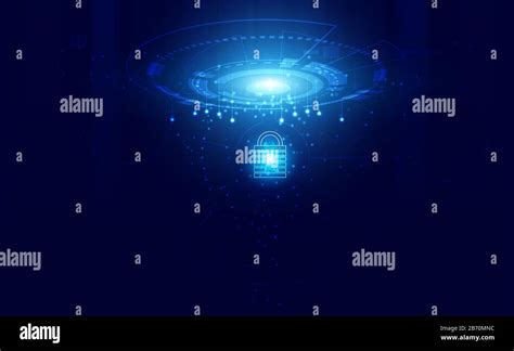 Abstract Technology Cyber Security Privacy Information Network Concept Padlock Protection