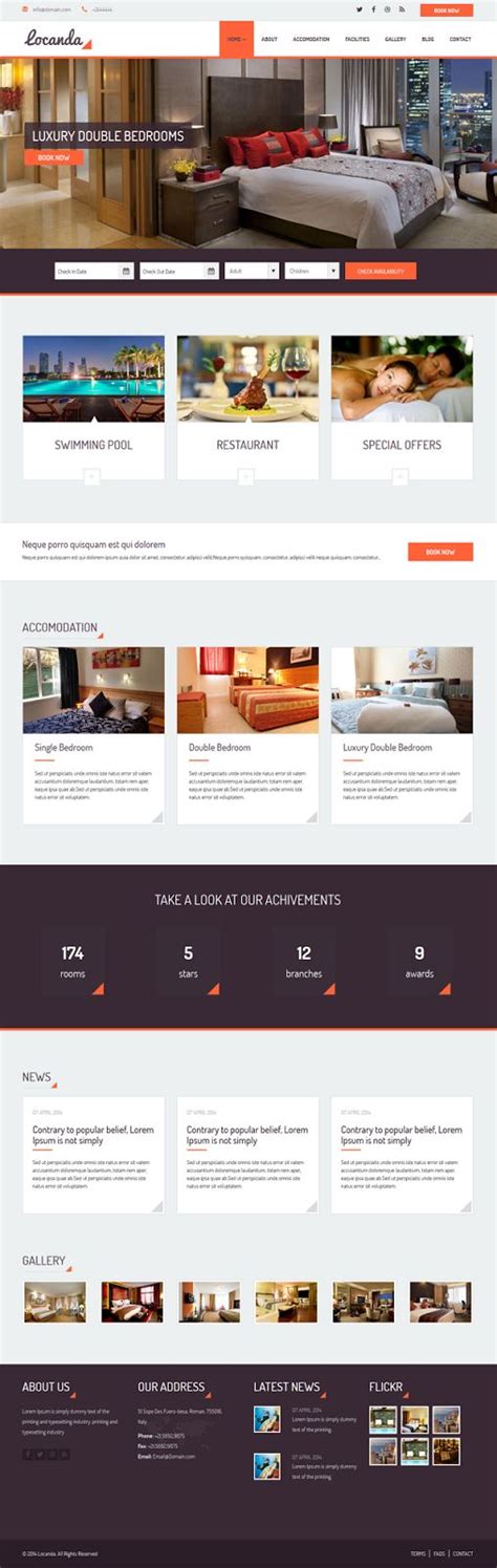 Premium Responsive Hotel Template Bootstrap Beautiful Web Design Web Design Examples Web