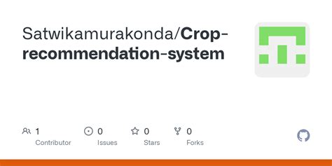 GitHub Satwikamurakonda Crop Recommendation System
