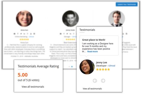 Magento 2 Testimonials Reviews Extension Ulmod